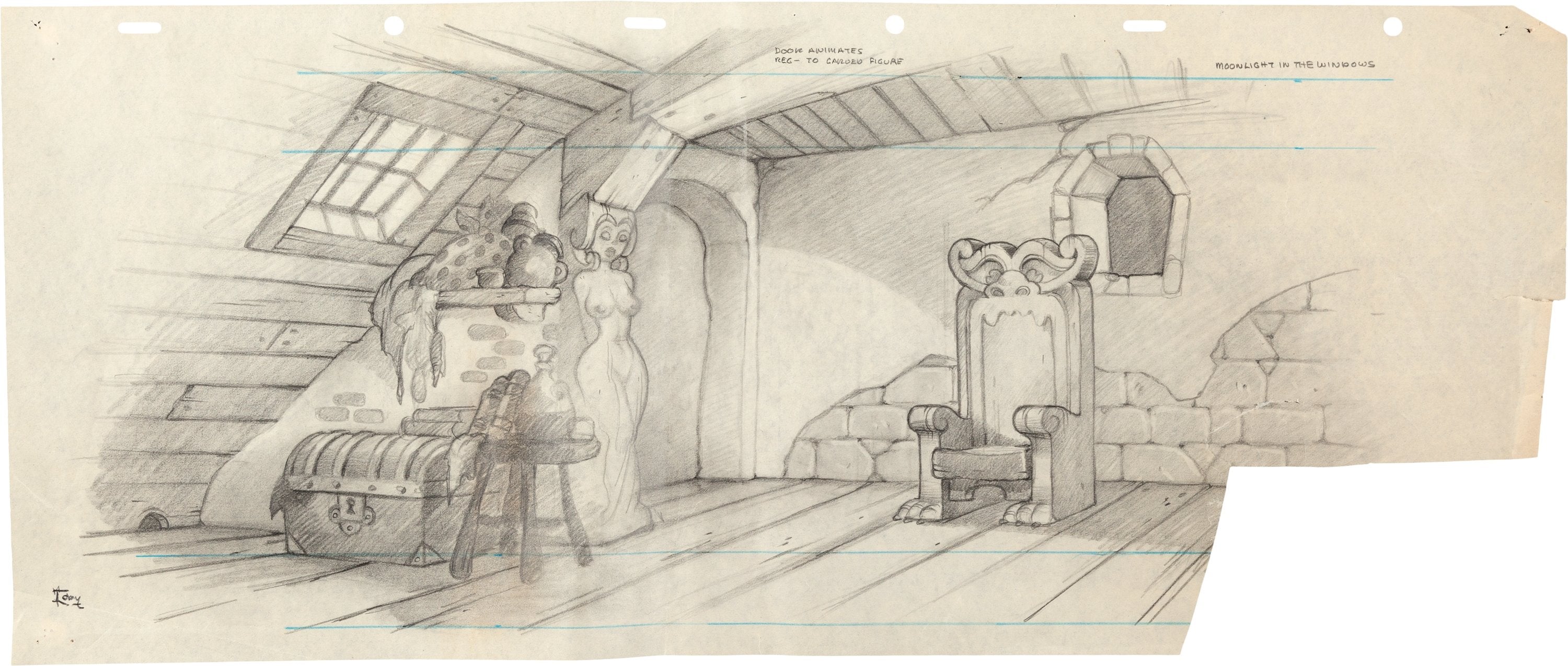 Wizards Pan Background Production Drawing – Stuart Ng Books