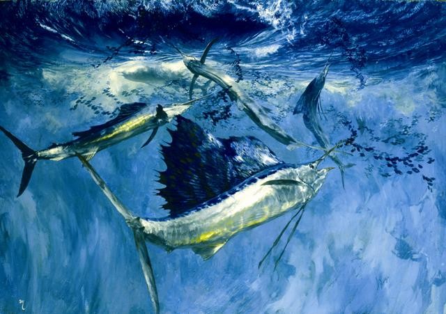 Five Leaping Sailfish A.K.A. Sailfish #22 (Signed Lithograph) – Stuart ...